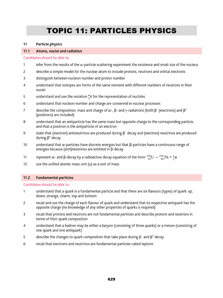 Topic 11 Particles Physics | PDF | Nuclear Physics | Neutron