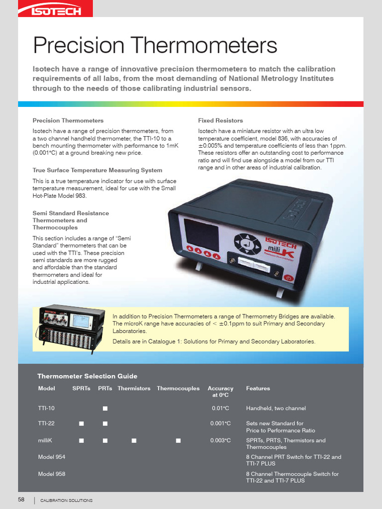 Precision-Thermometers | PDF | Thermometer | Accuracy And Precision