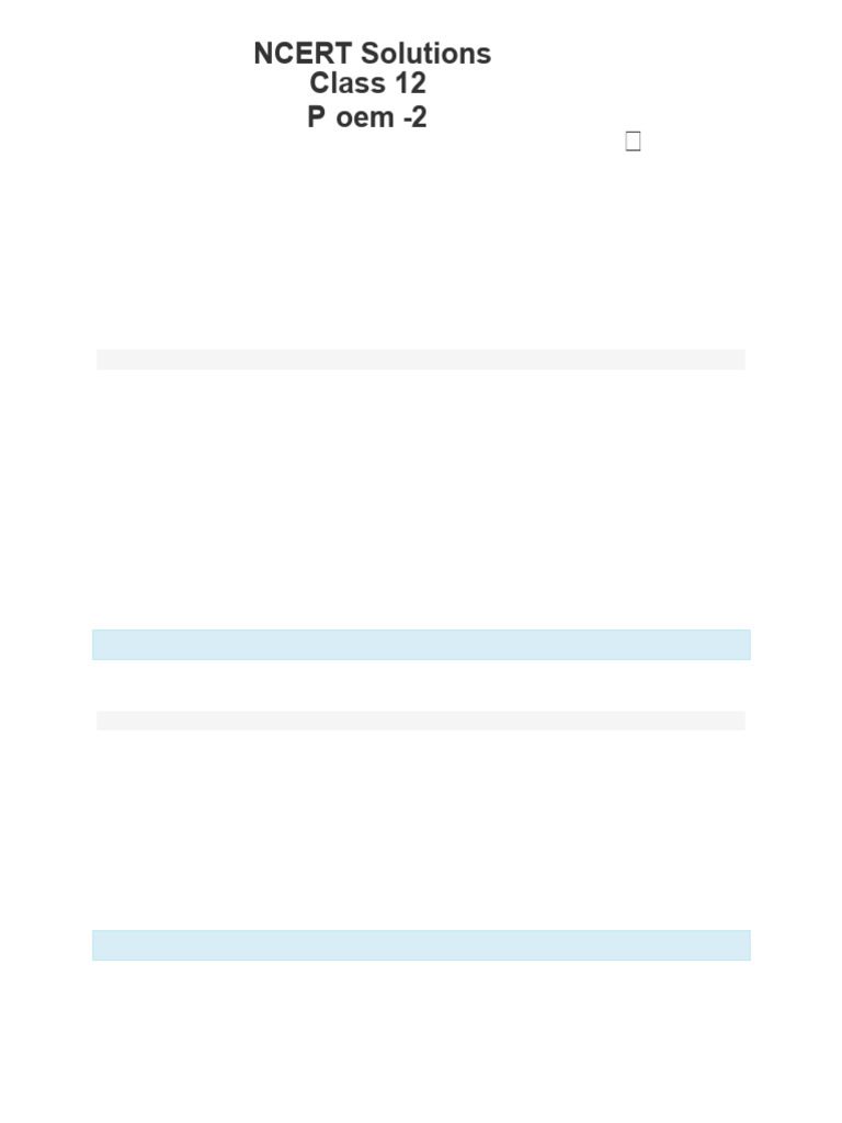 NCERT Solutions-Class 12 Keeping Quiet | PDF | Thought | Mind