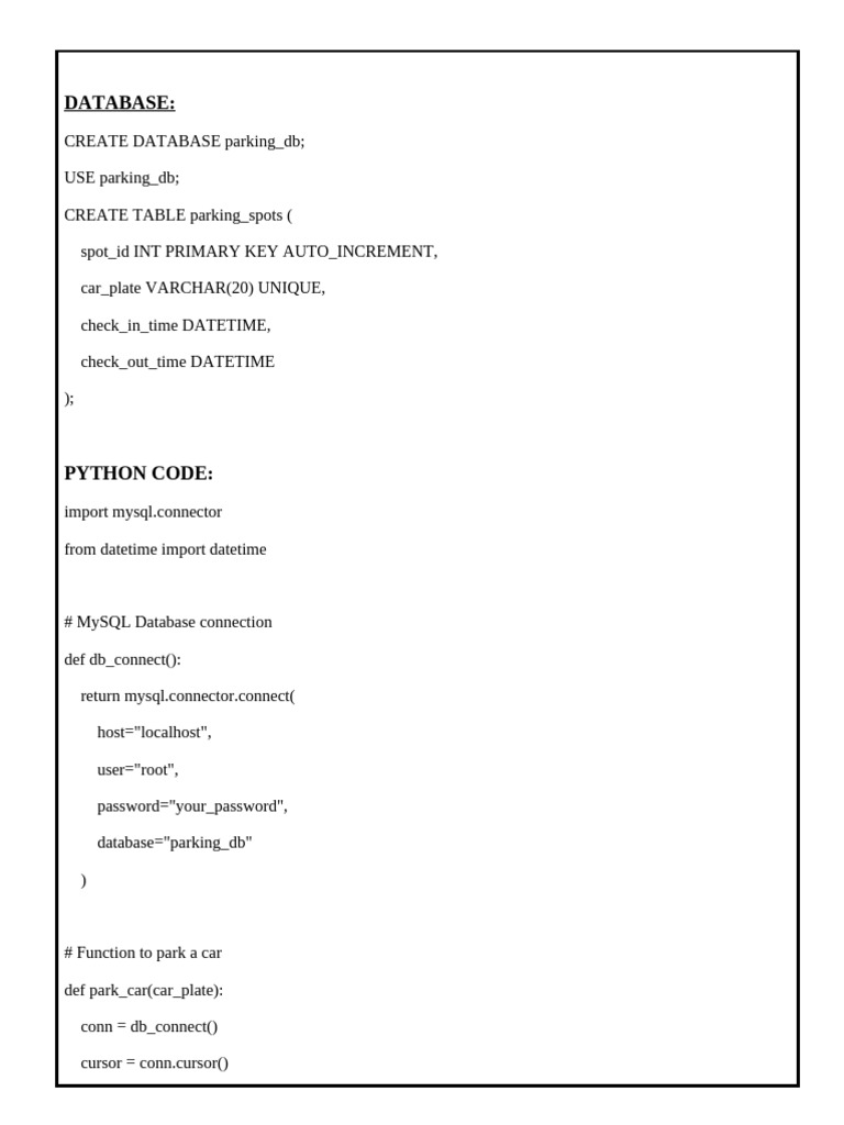 Parking Management System | PDF | Data Management Software | Software ... Parking Management System | PDF | Data Management Software | Software ...