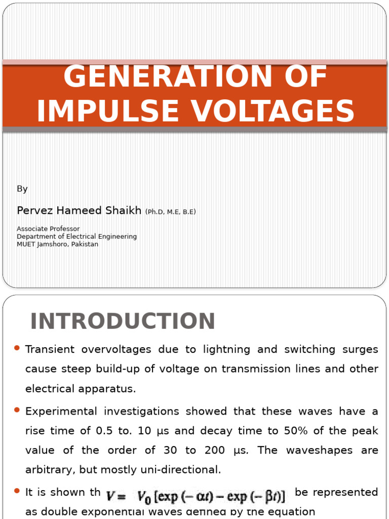 Lec # 05 Generation of Impulse Volatges | PDF | Capacitor | Capacitance