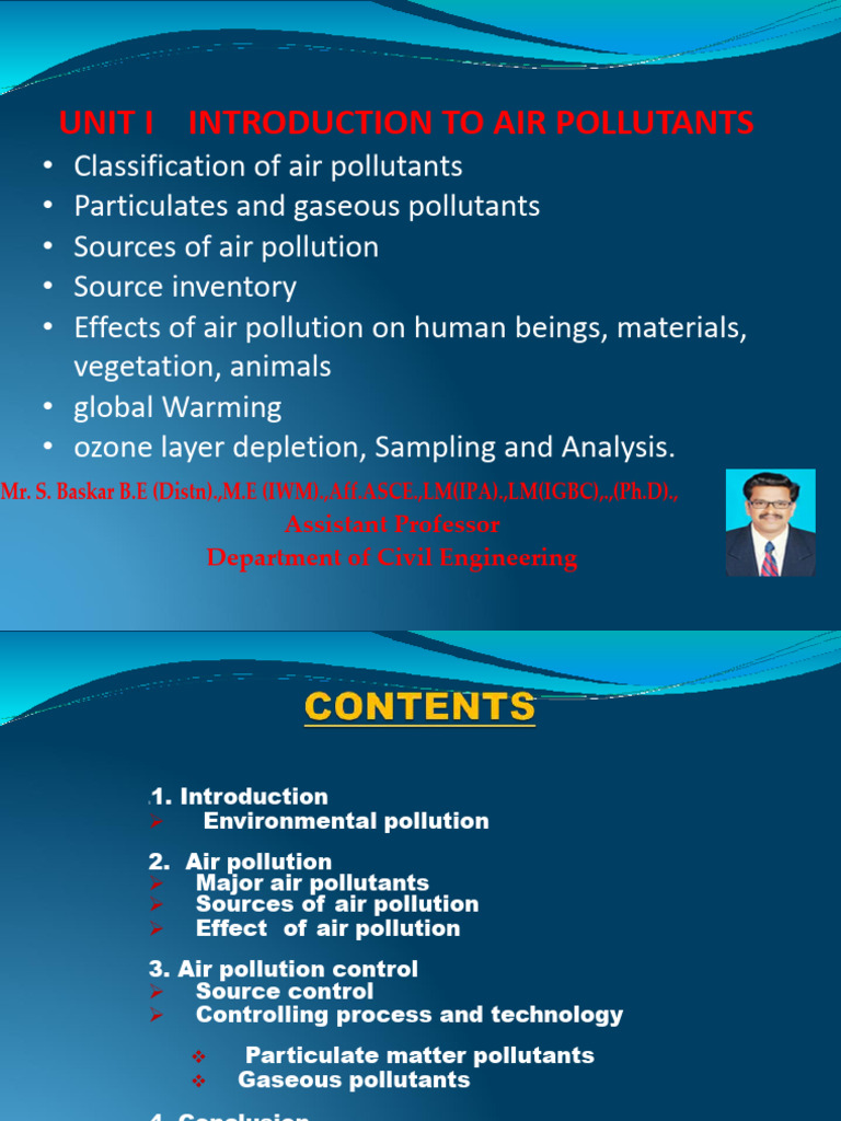 Air Pollution Introduction PPT 1 | PDF | Atmosphere Of Earth | Air Pollution