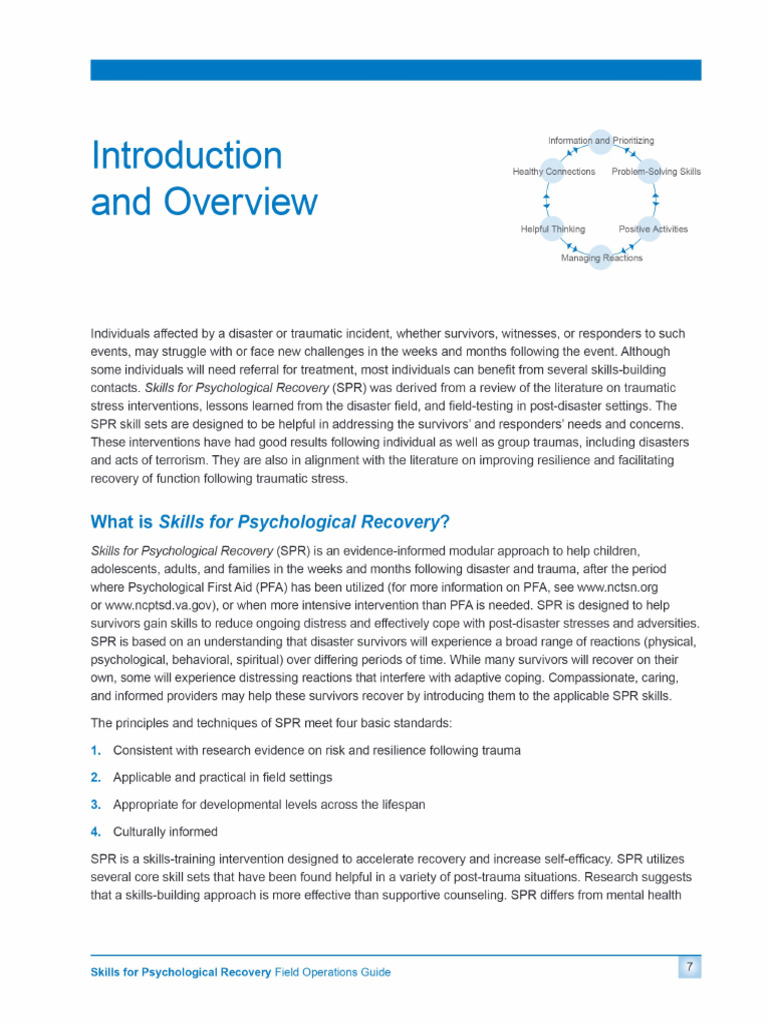UNIT 4- Skills for Psychological Recovery | PDF