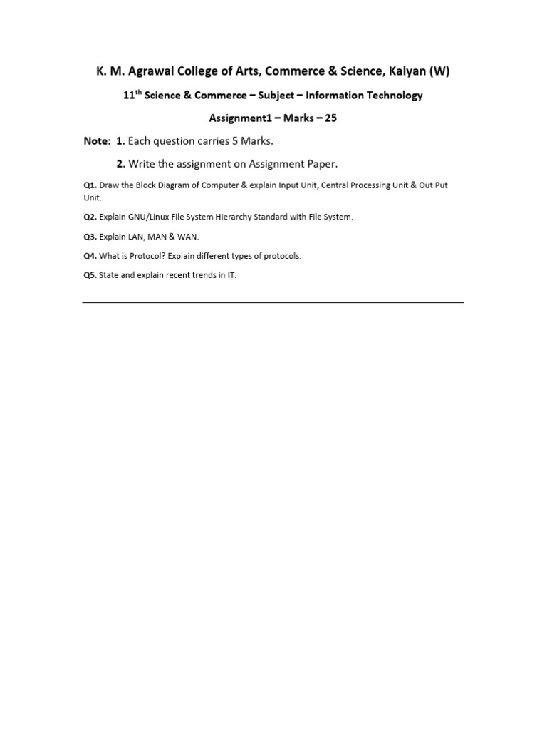 11th IT Assignment1 | PDF