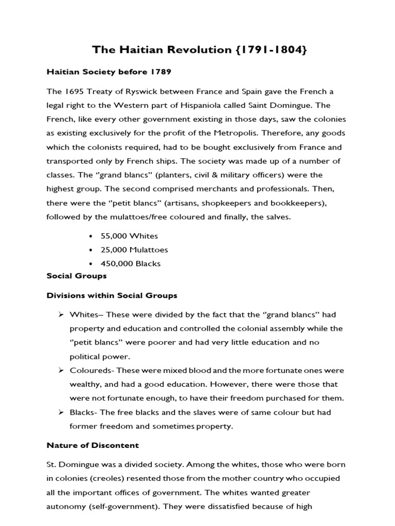 REVIEW Haitian Revolution | PDF | Haiti | Slavery