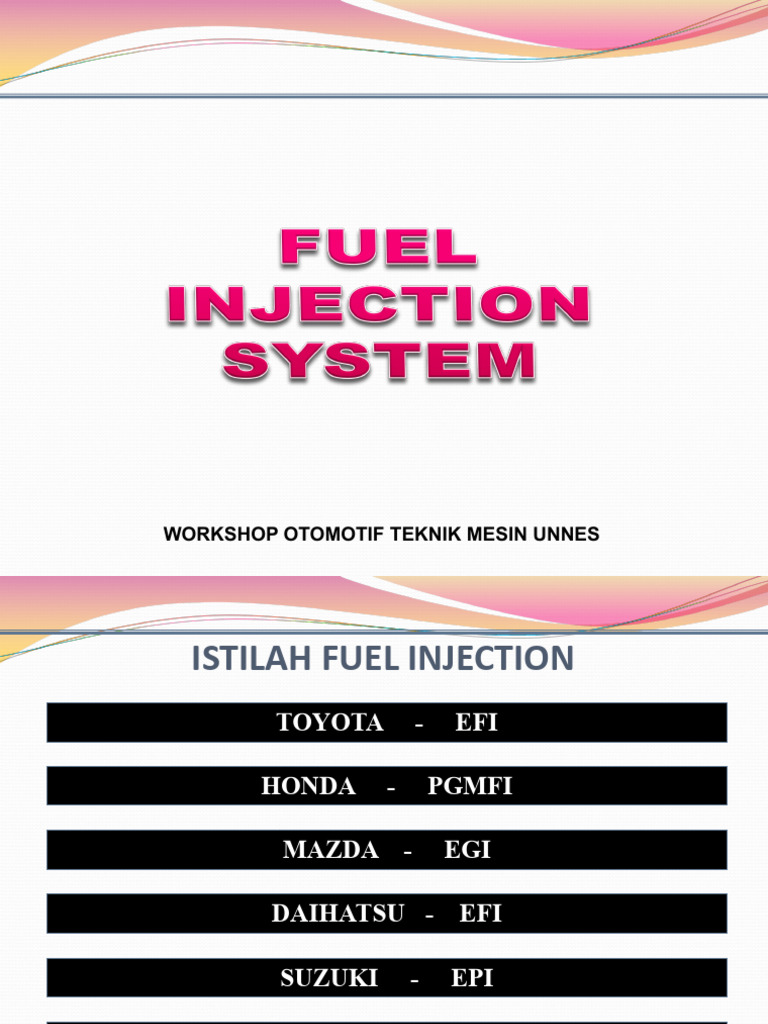 Presentasi Fuel Injection Workshop Oto Unnes 1 | PDF