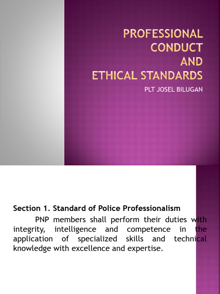 Midterm Professional Conduct and Ethical Standards | PDF | Police | Integrity
