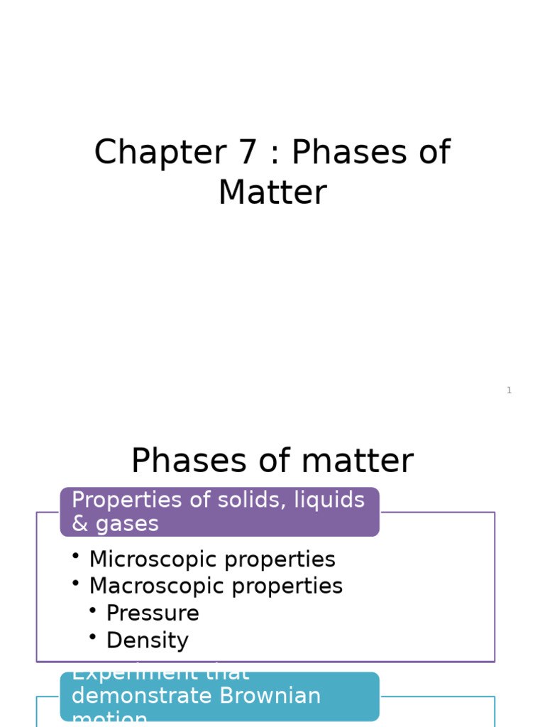 Chapter 7 Phases of Matter | PDF | Gases | Pressure