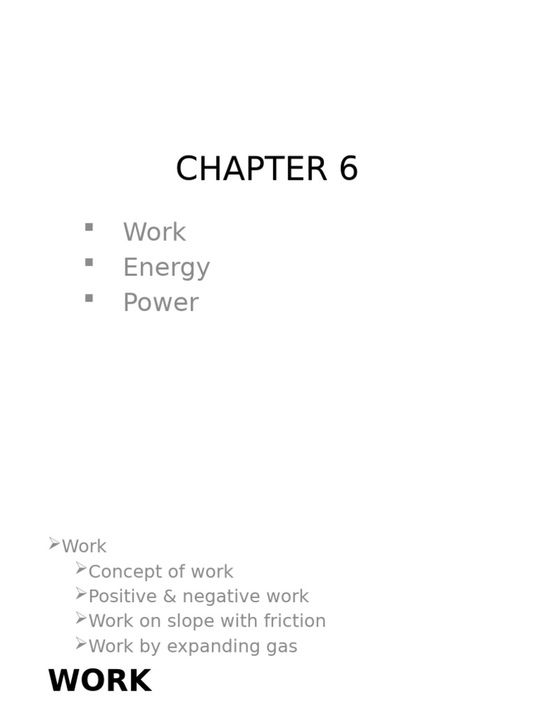 Work, Energy, and Power Concepts Explained | PDF | Force | Motion (Physics)