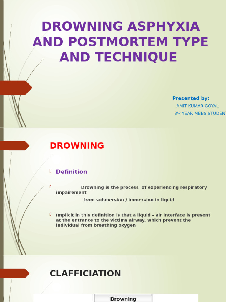 Drowning Asphyxia and Postmortem Type and Technique | PDF | Diseases ...