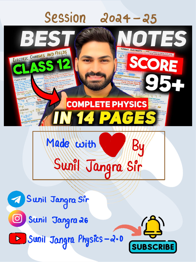 Ch 1 Short Notes | PDF | Electric Field | Physics