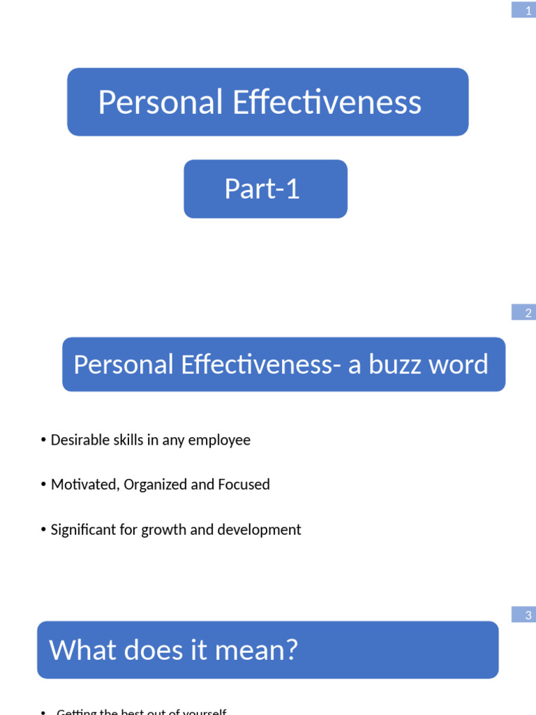 Personal Effectiveness | PDF | Motivational | Motivation