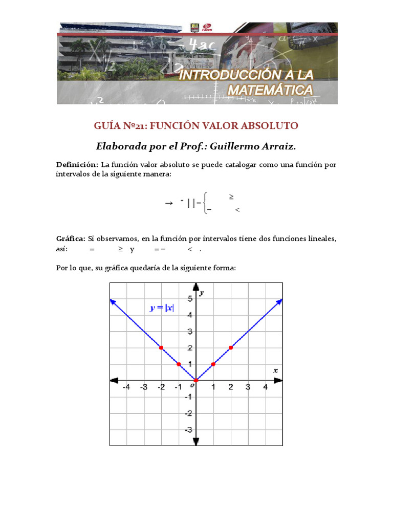 Función Valor Absoluto | PDF | Matemáticas | Análisis matemático