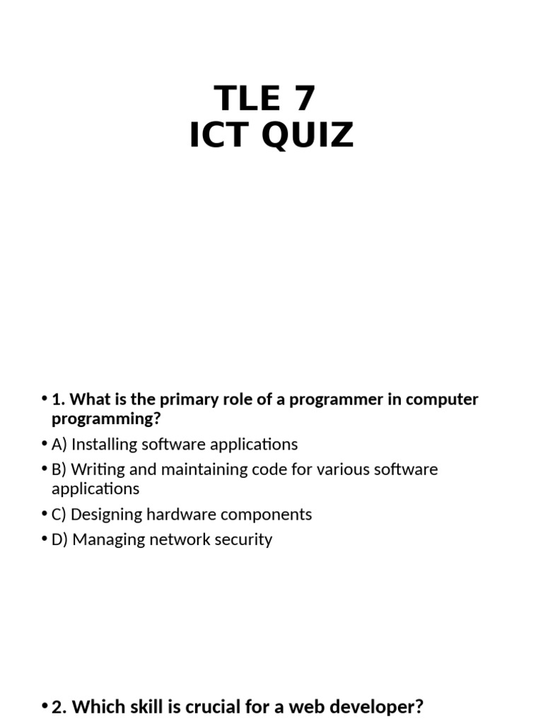 Tle 7 Sectors of Ict | PDF | Computer Network | Web Development