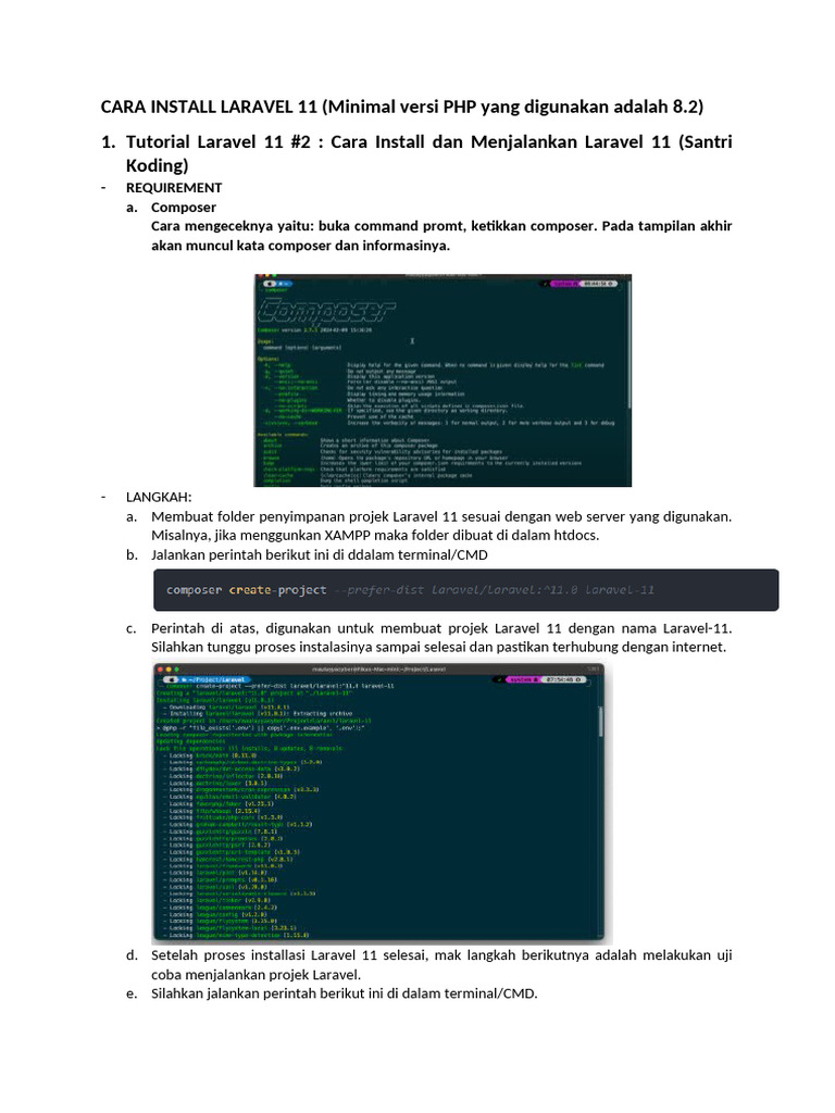 Cara Install Laravel 11 | PDF