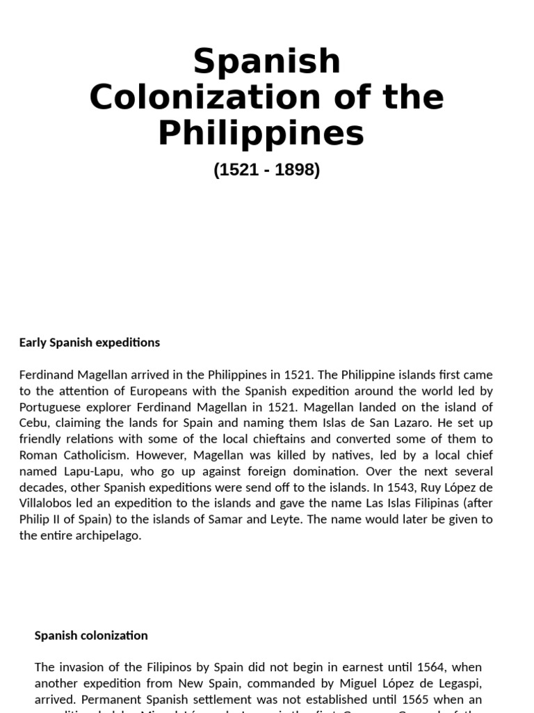 STS Spanish Colonization of The Philippines | PDF | Spanish Empire ...