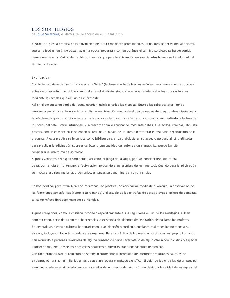 Los Sortilegios | PDF