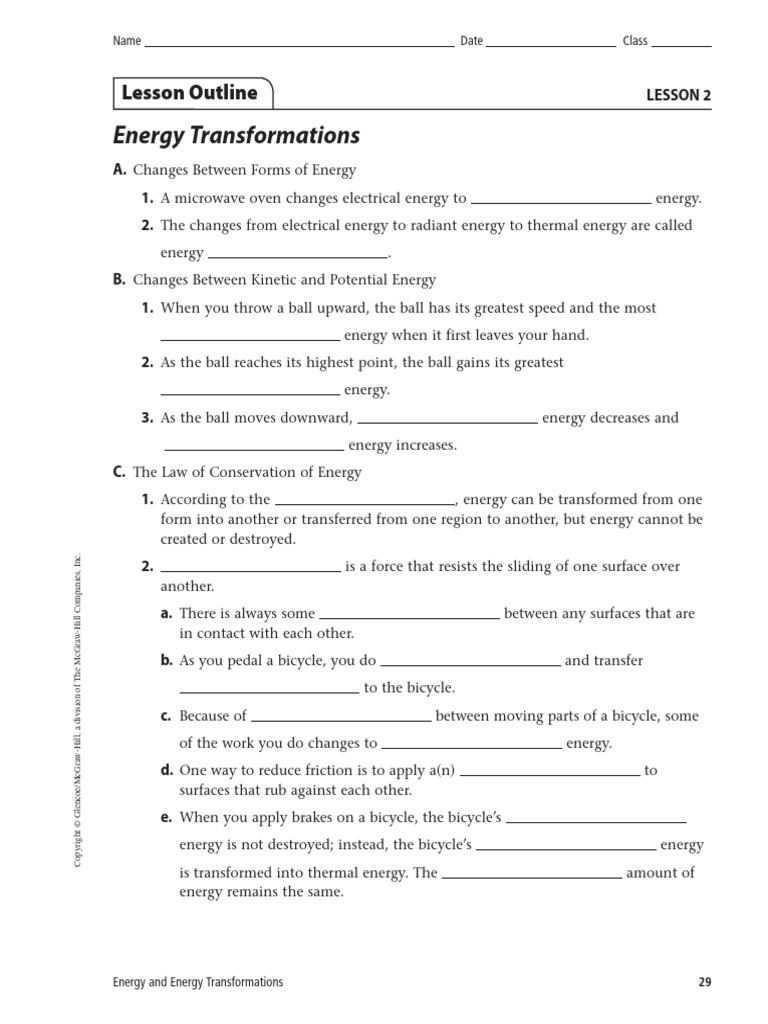 Energy Tranformation Lesson Outline-1 | PDF | Physical Quantities | Nature