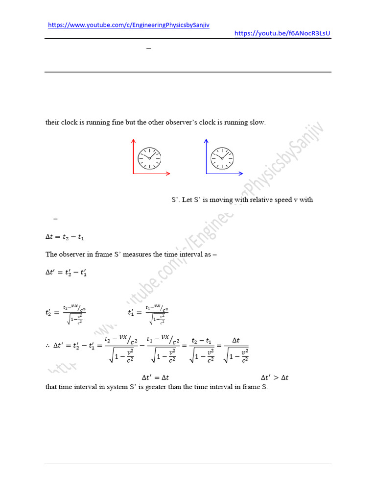04 A Special Theory of Relativity Session 4 Time Dilation and Length ...