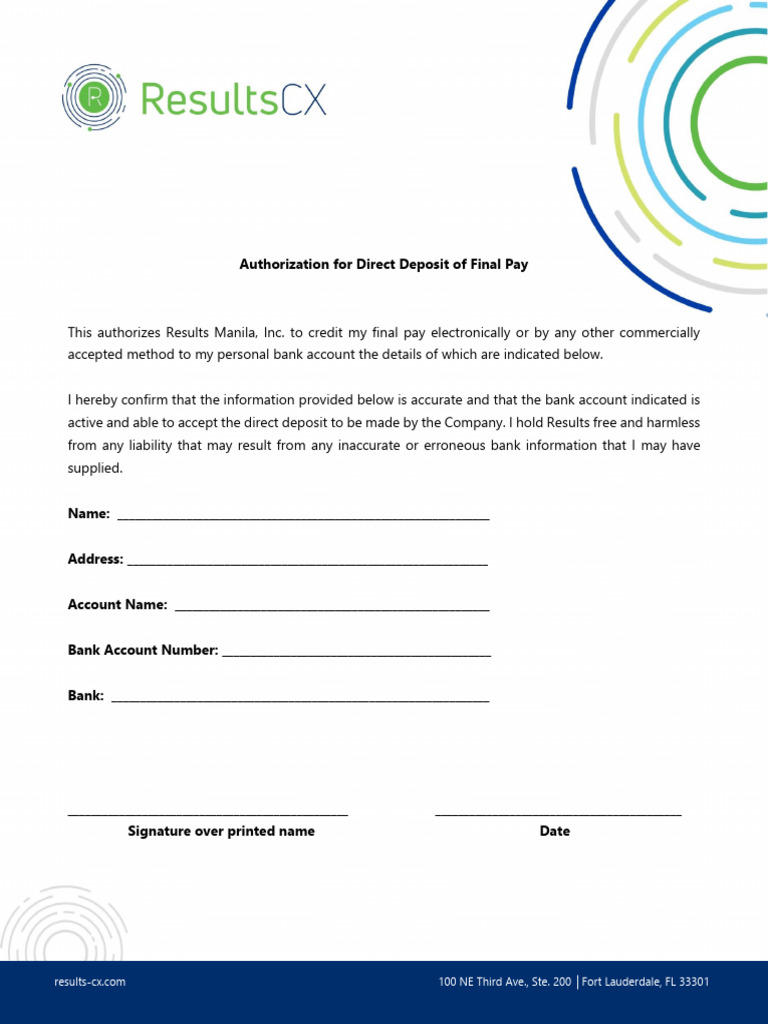 Bank Information Form - RMI | PDF