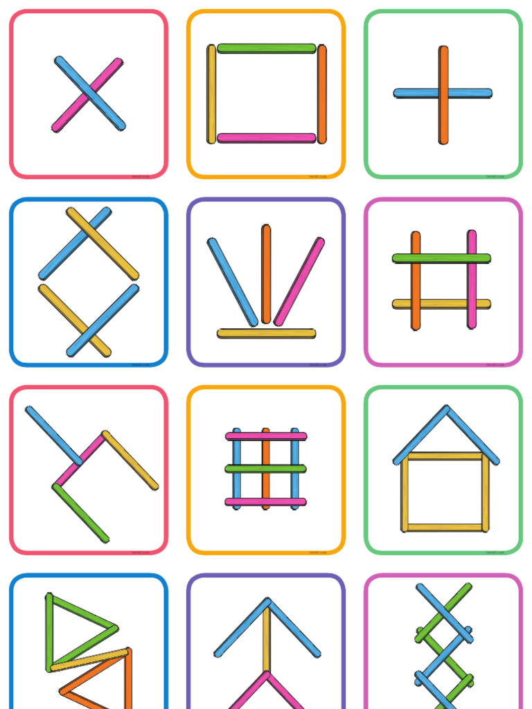 T C 8100 Lolly Stick Pattern Cards - Ver - 1 | PDF