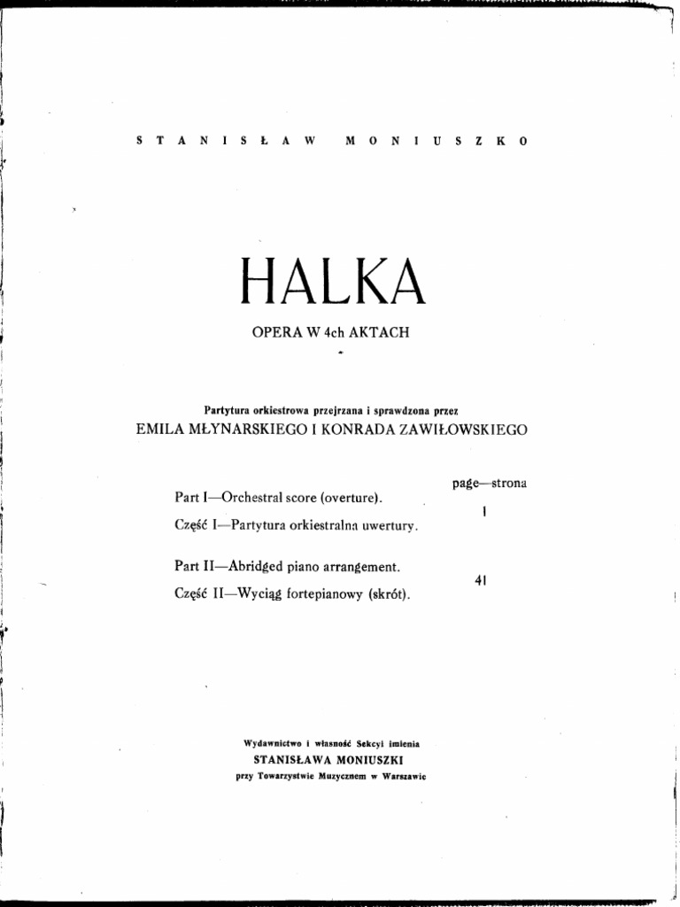 Halka (Abertura Da Ópera) - Stanislaw Moniuszk | PDF