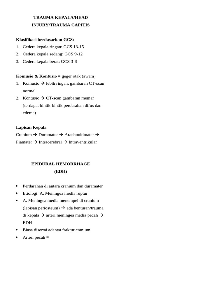 Trauma Kepala | PDF