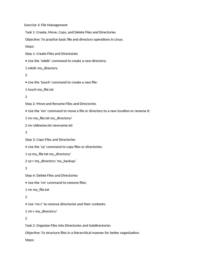 Exercise 3 LINUX | PDF