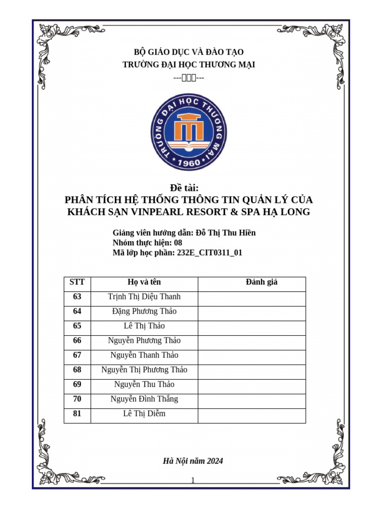 Nhóm 8 - HTTTQL - Bản word | PDF