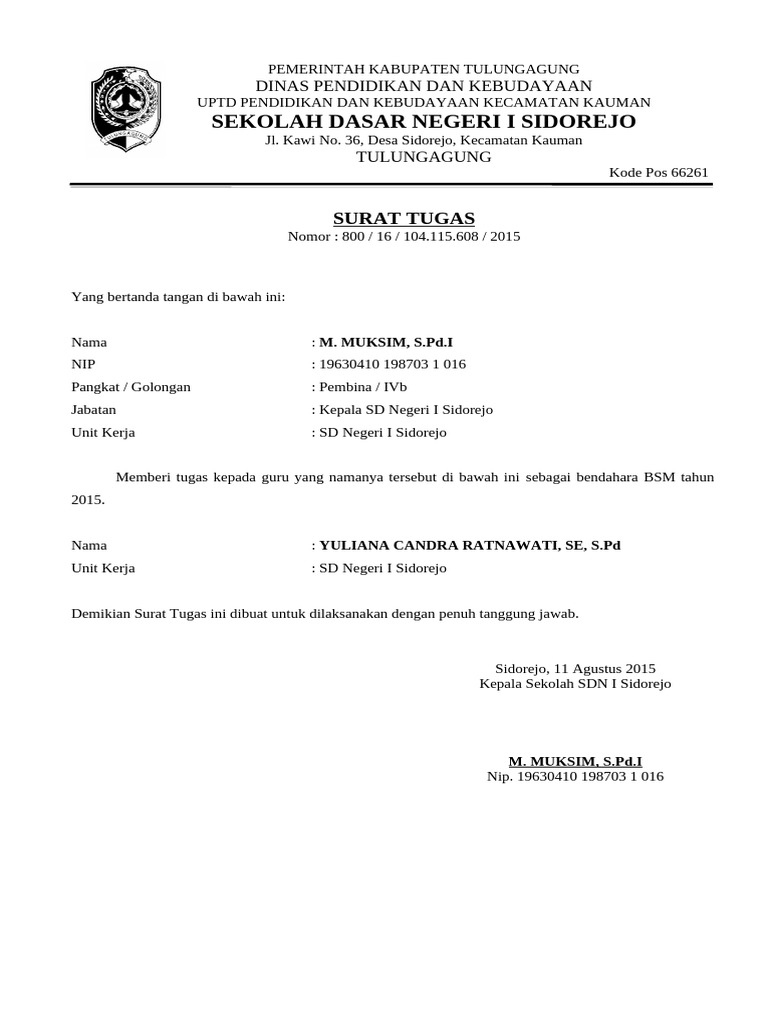 Surat Tugas | PDF