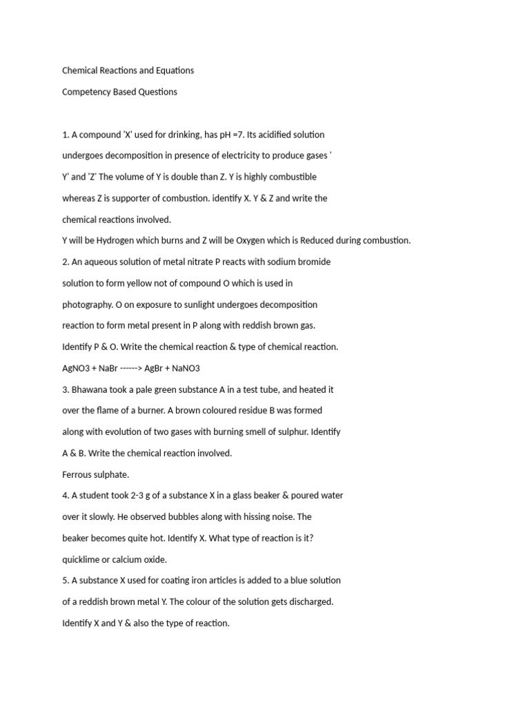 CHEMISTRY ASSAIN P6 | PDF