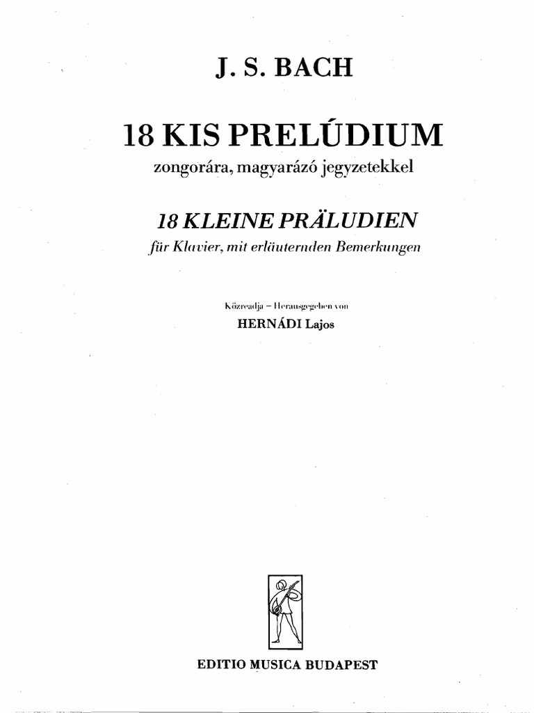 J.S. Bach - 18 Kis Prelúdium | PDF