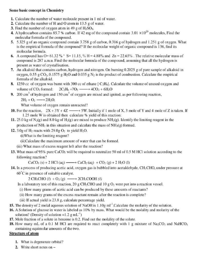 Problem Sheet | PDF
