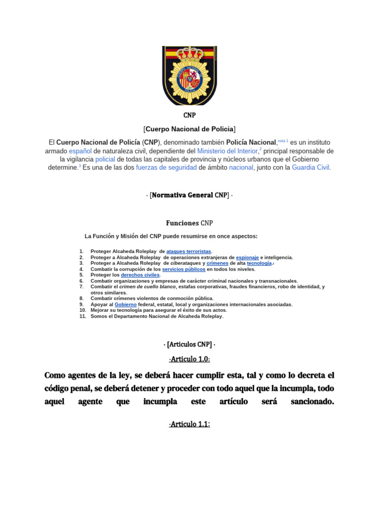 Normativa CNP | PDF | Policía | Crímenes