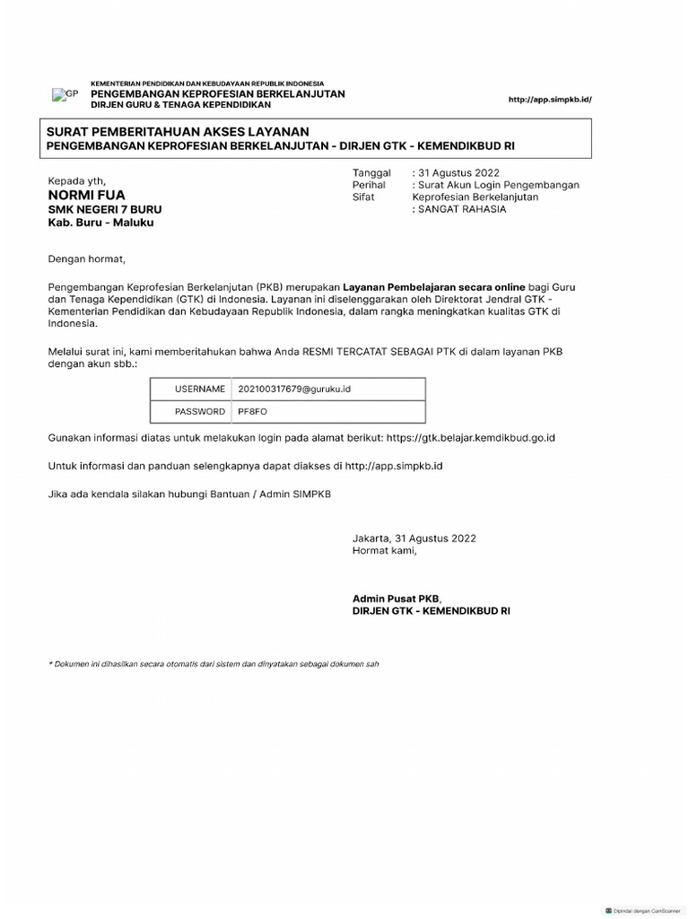 Sim Gpo - Registrasi Akun Normi Fua | PDF