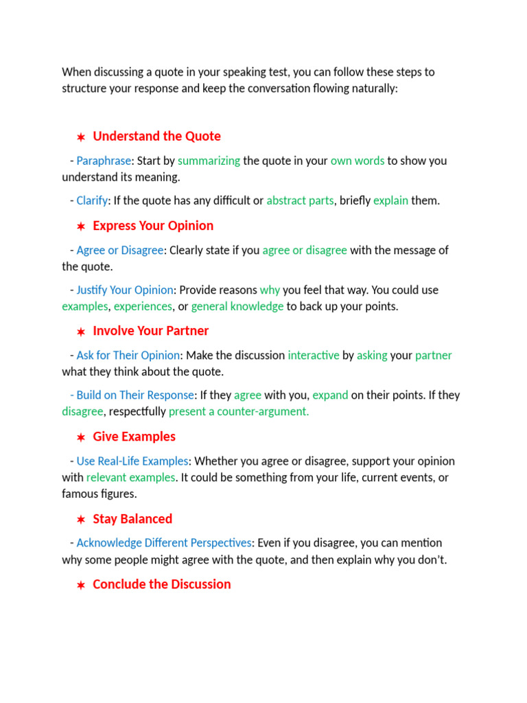 How to discuss a quote | PDF