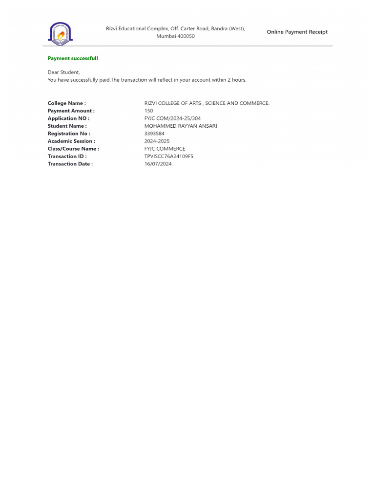 Print Receipt | PDF