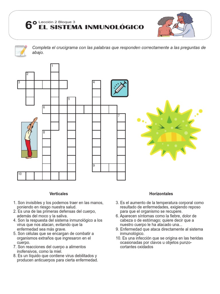 Actividades del Sistema Inmunológico 6° | PDF