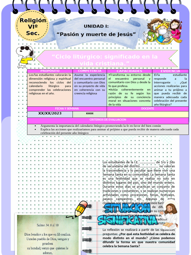 Ficha de Actividad Religion Vi-Semana 1 | PDF | Navidad | Adviento