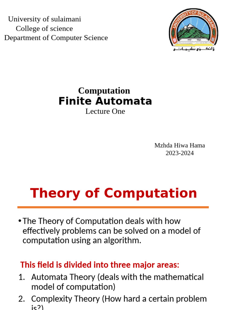 1 Finite Automata | PDF | Automata Theory | Formal Methods