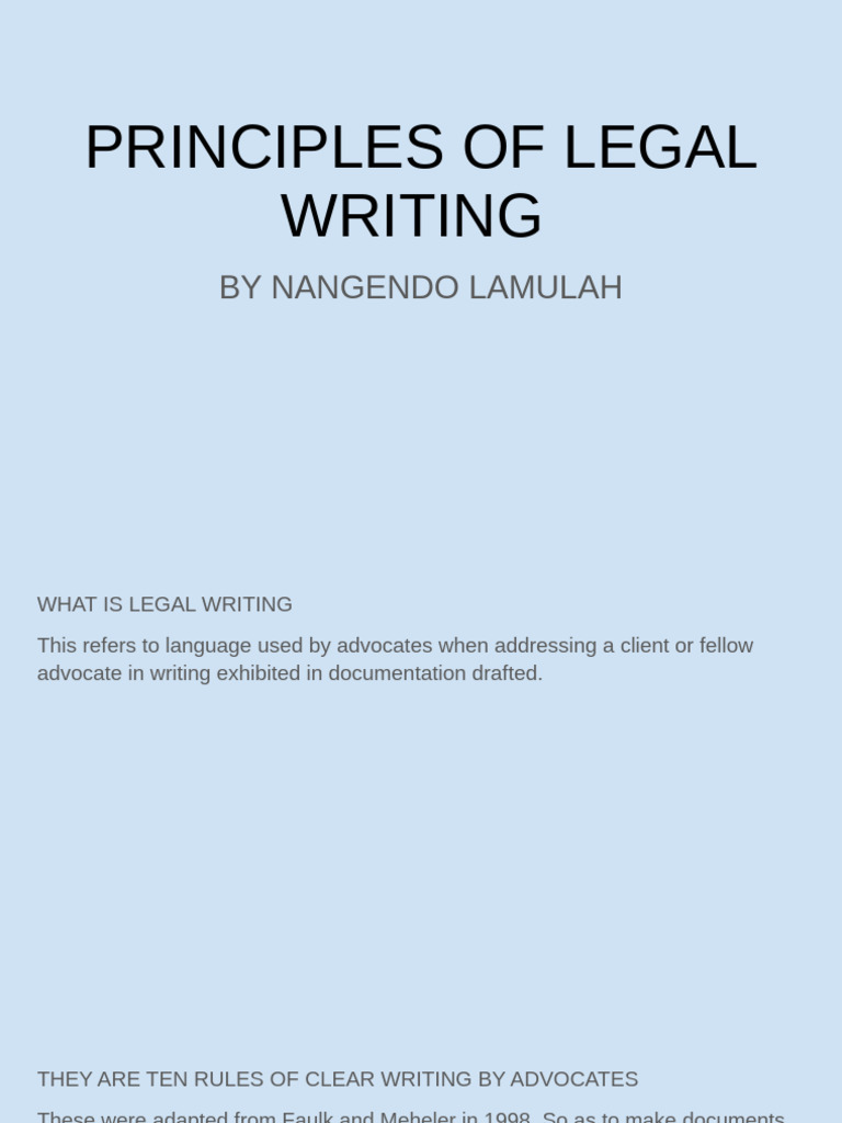 Legal Writing by Nangendo Lamulah | PDF | Punctuation | Comma