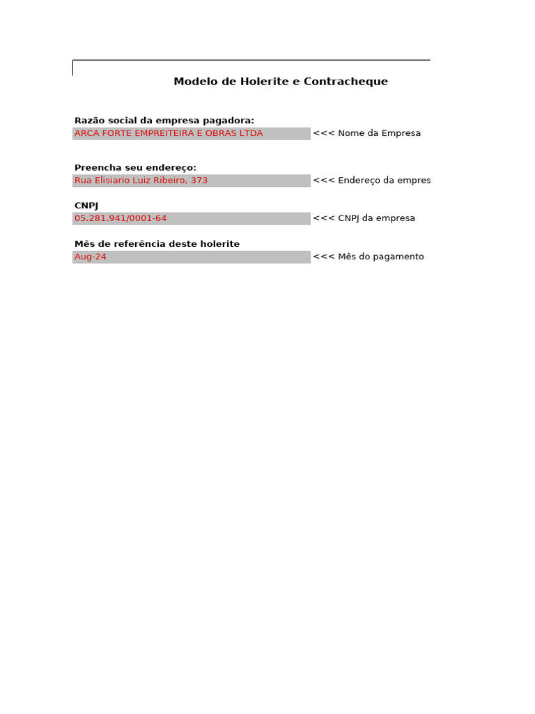 Modelo Holerite Contracheque | PDF