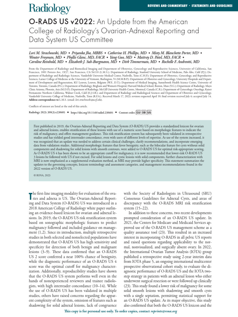 O Rads Us v2022 An Update From The American College of Radiology S ...