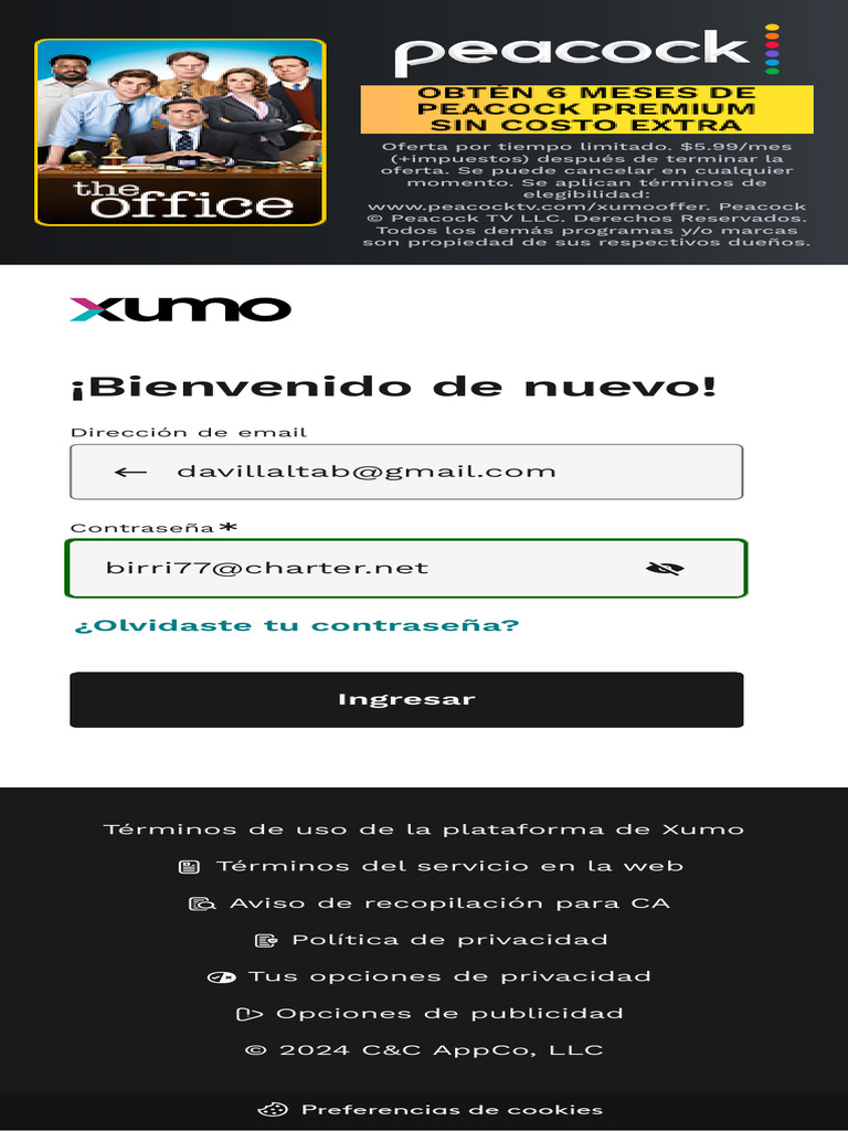 Xumo Verifica Tu Contraseña | PDF