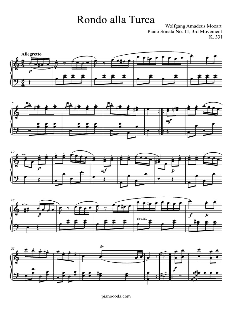 7 Rondo alla Turca | PDF | Compositions | Classical Music