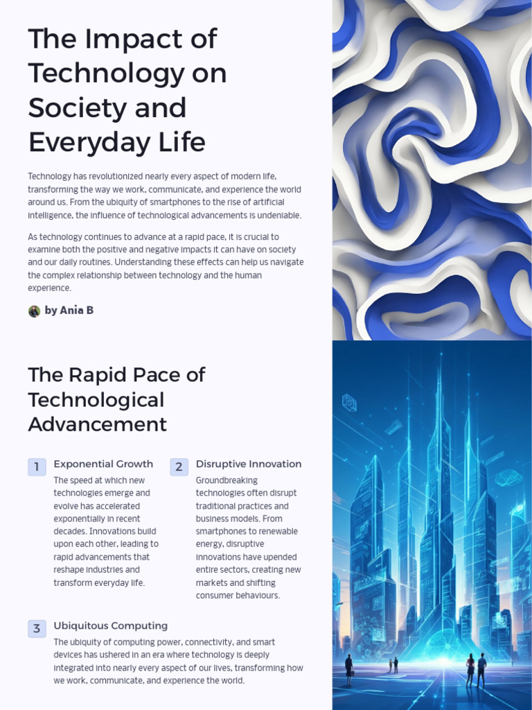 The Impact of Technology On Society and Everyday Life | PDF ...