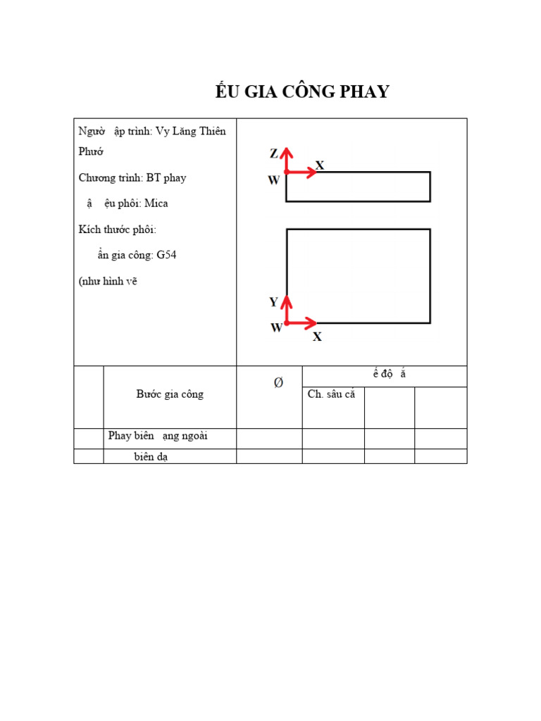 Phiếu Gia Công Phay | PDF
