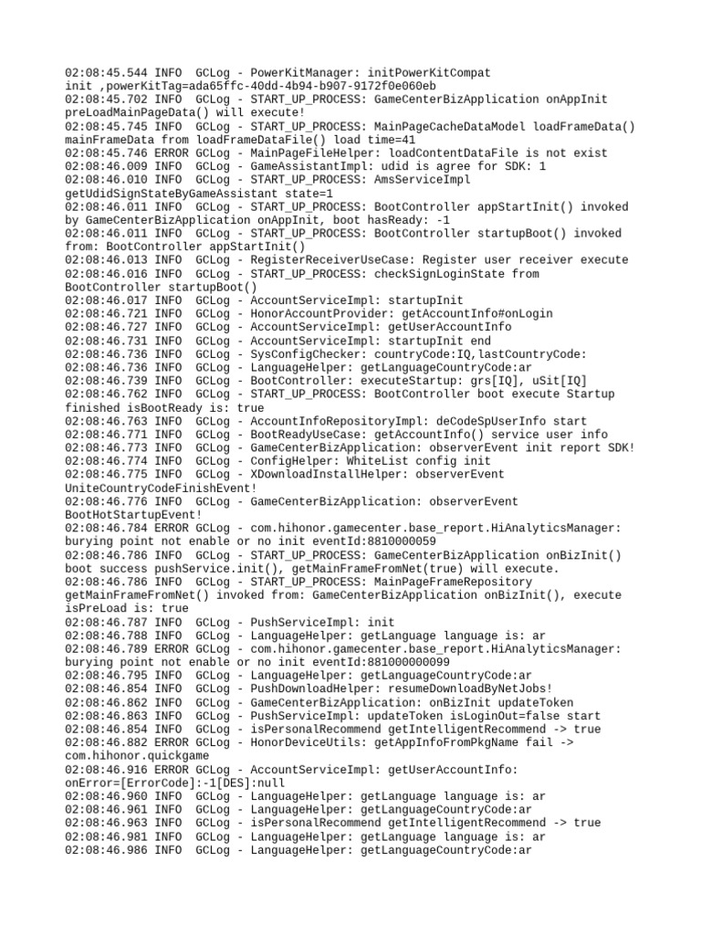 GameCenter Initialization Log Analysis | PDF | Software Engineering | Hypertext