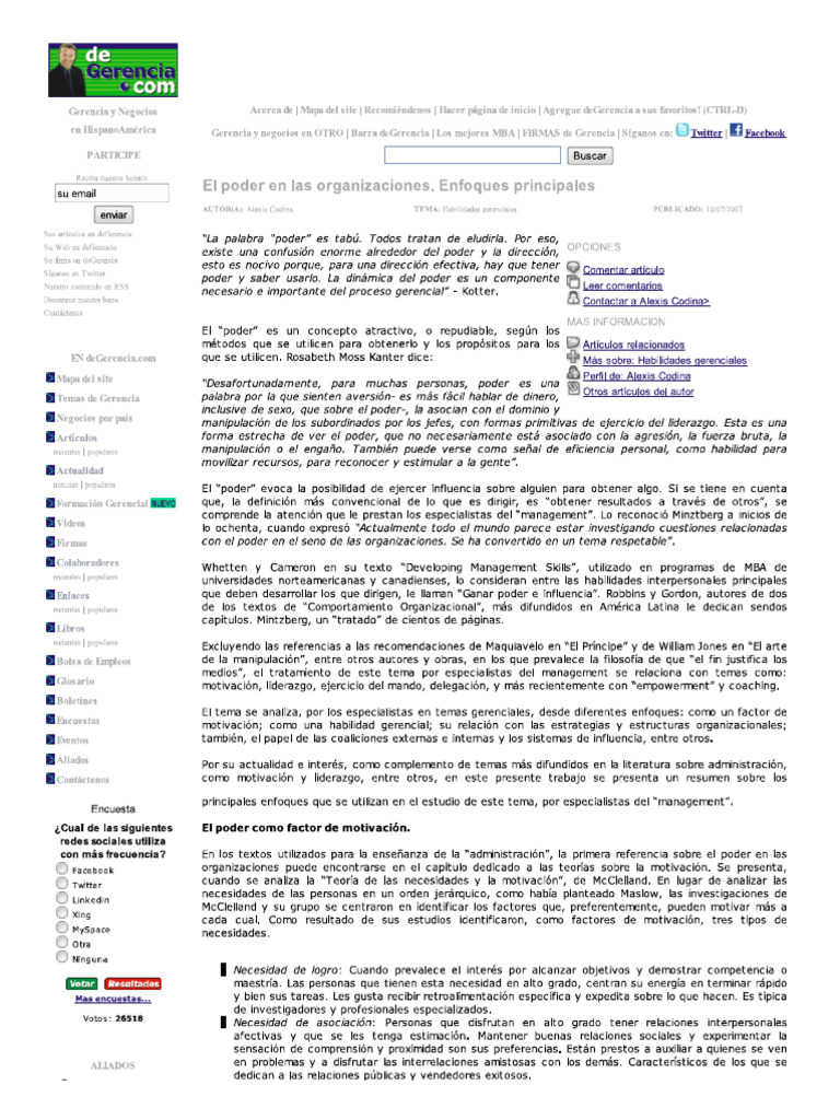 El Poder en Las Organizaciones | PDF