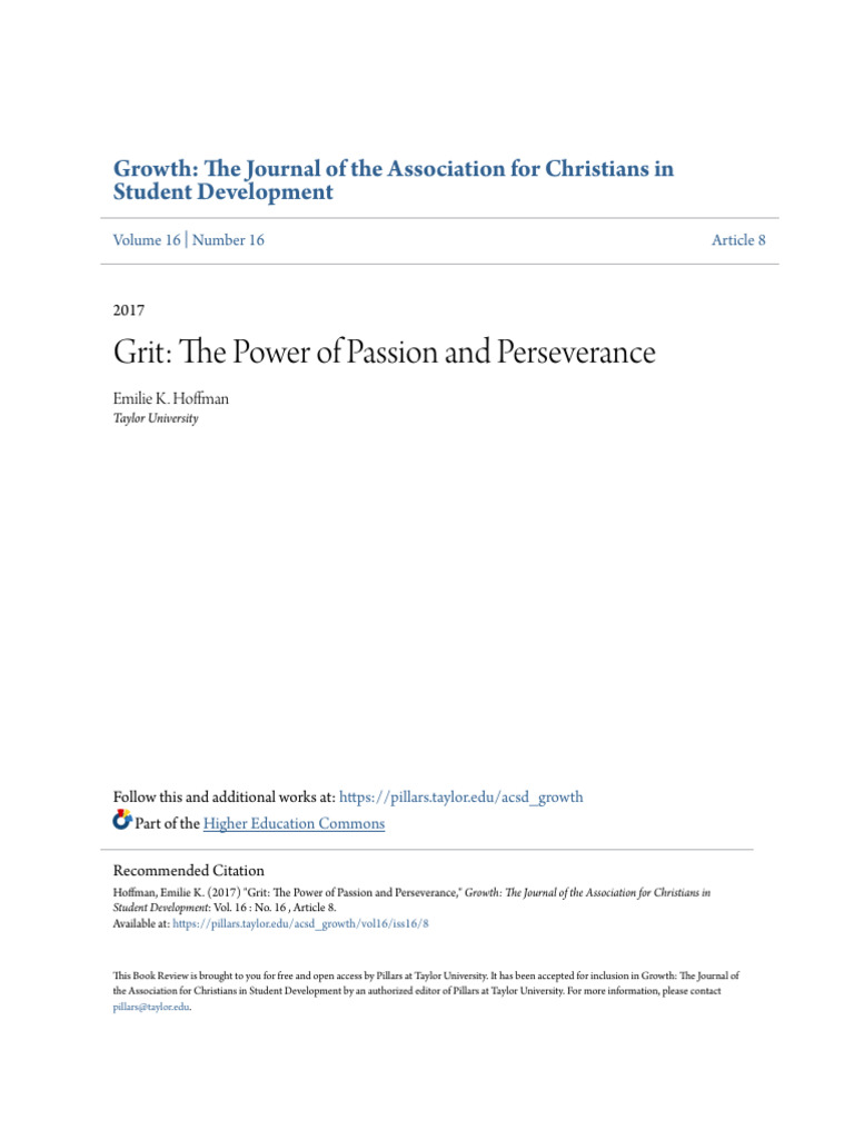 Grit_ The Power of Passion and Perseverance | PDF | Grit (Personality ...